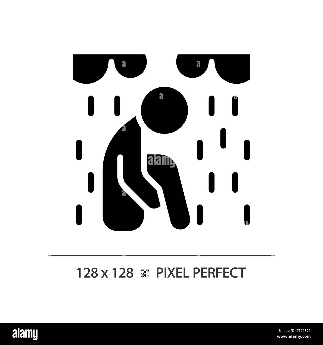 2D pixel perfect simple glyph style despair icon Stock Vector Image ...
