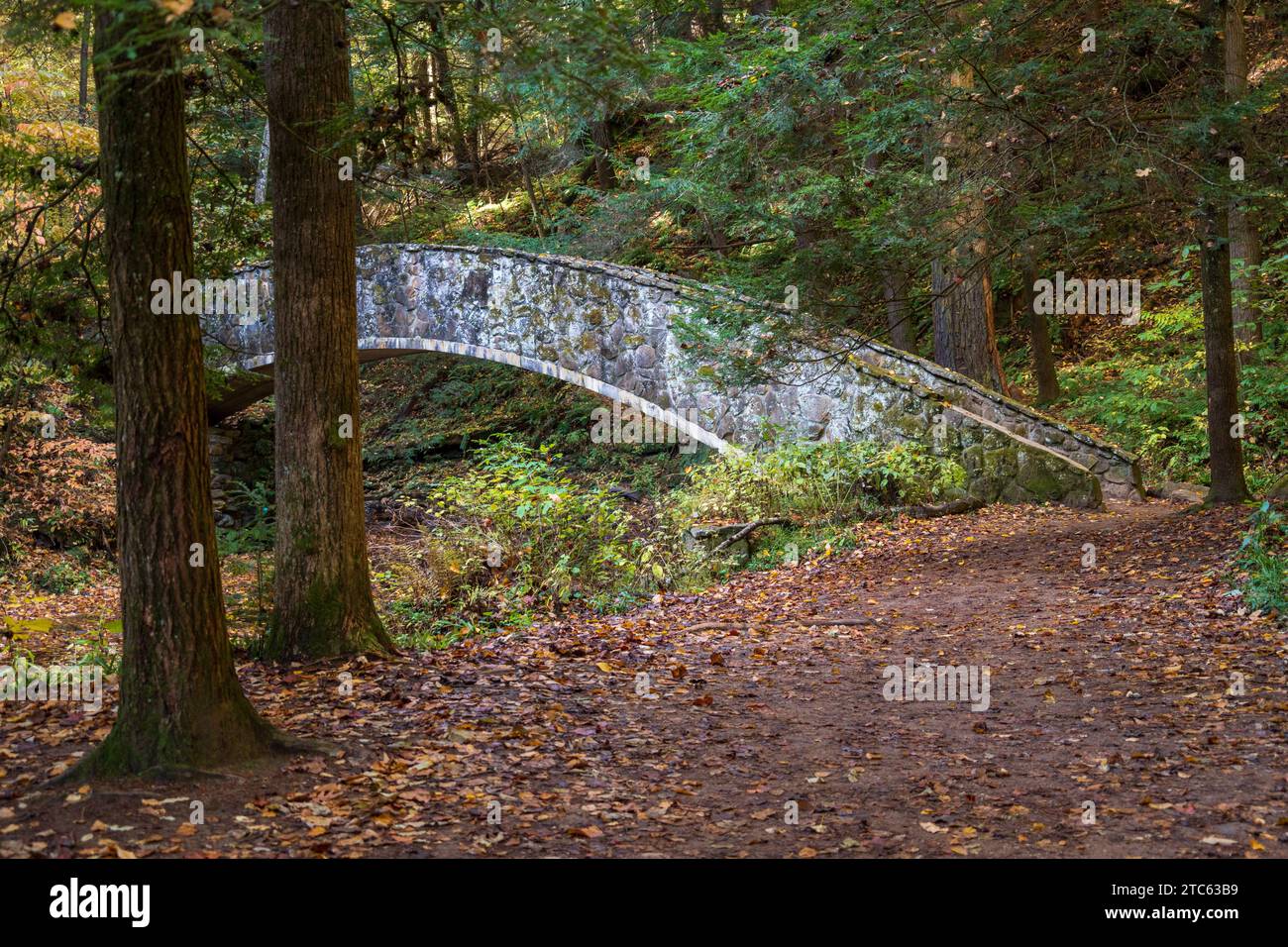 Foot Bridge and River at The Hocking Hills State Park in the Hocking ...