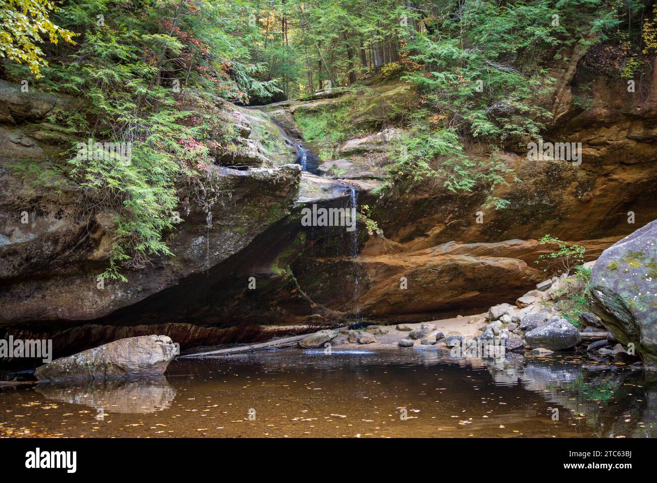 Waterfall at Hocking Hills State Park in the Hocking Hills region of ...