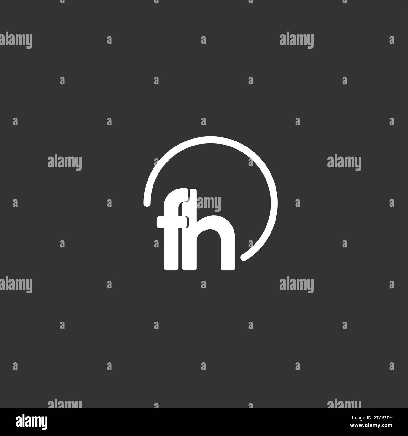 FH initial logo with rounded circle vector graphic Stock Vector Image ...