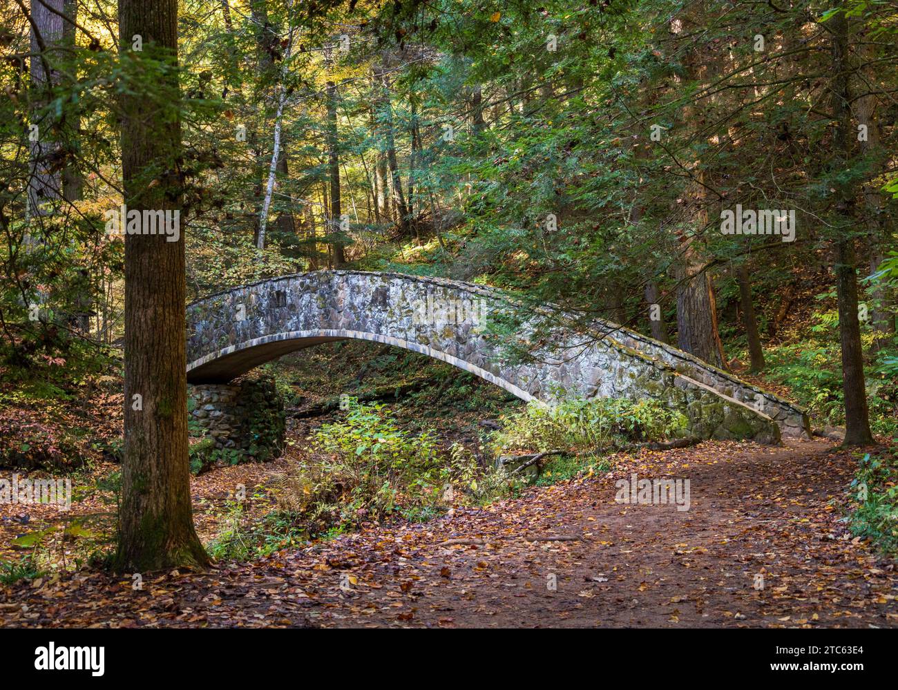 Foot Bridge and River at The Hocking Hills State Park in the Hocking ...