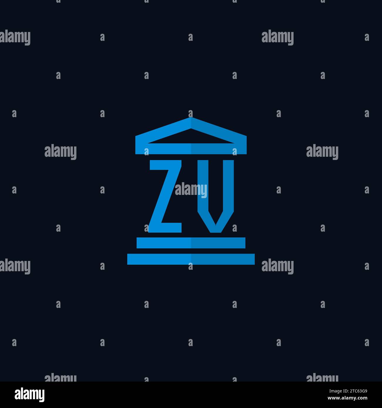 ZV initial logo monogram with simple courthouse building icon design ideas Stock Vector Image ...