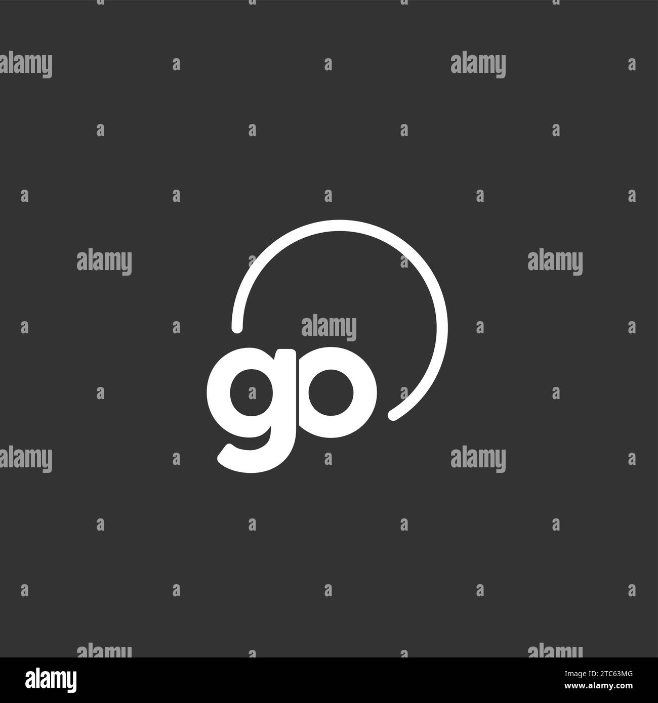 GO initial logo with rounded circle vector graphic Stock Vector Image ...