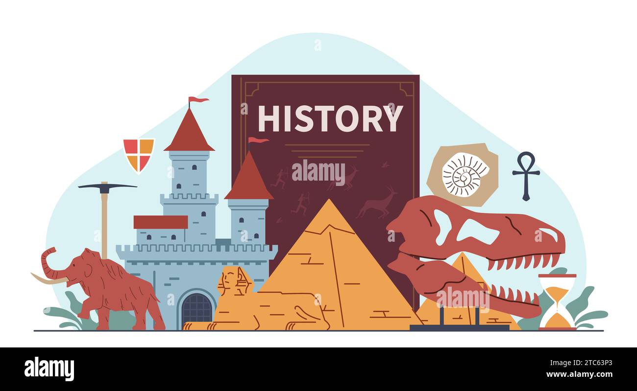 History elements composition. Time periods, elements of ancient ...