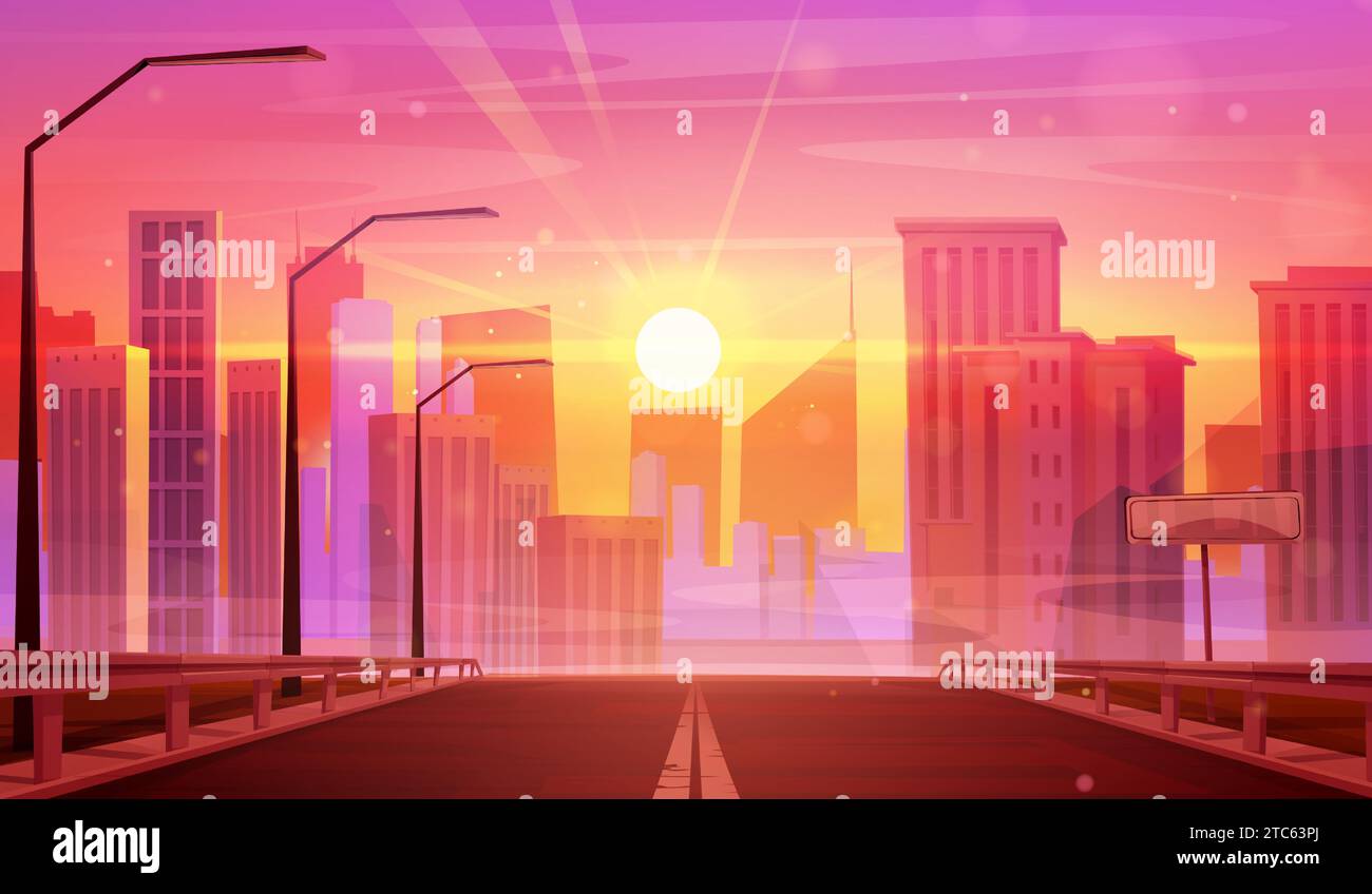 Sunset expressway Stock Vector Images - Alamy