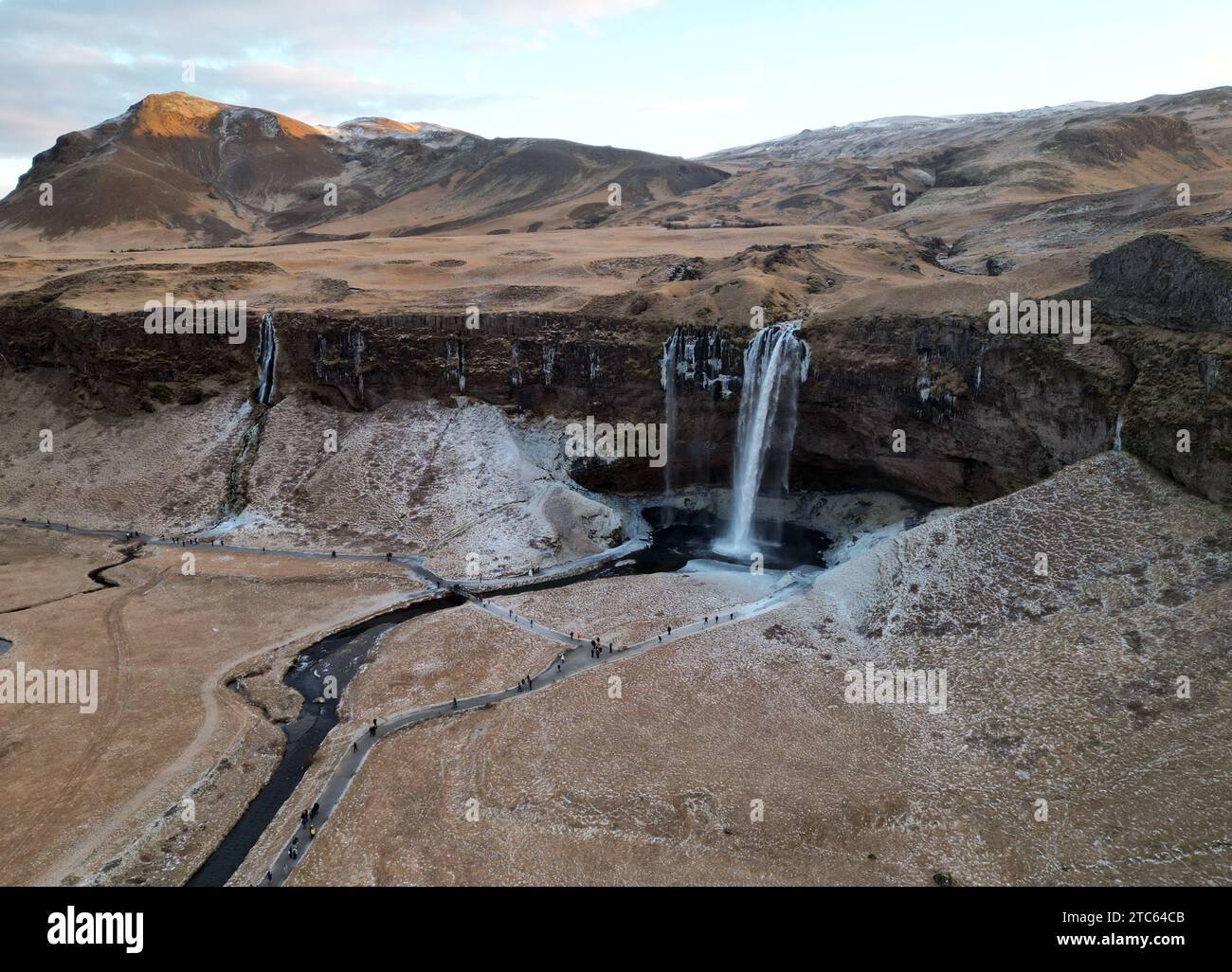 Seljalandsfoss waterfall in the South Region in Iceland. The waterfall ...