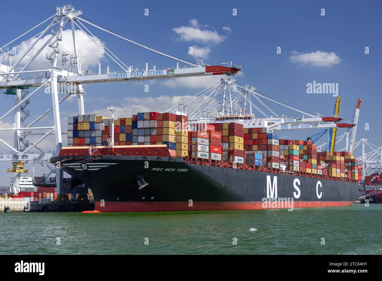 Le Havre, France - Container Ship MSC NEW YORK alongside at port of Le ...