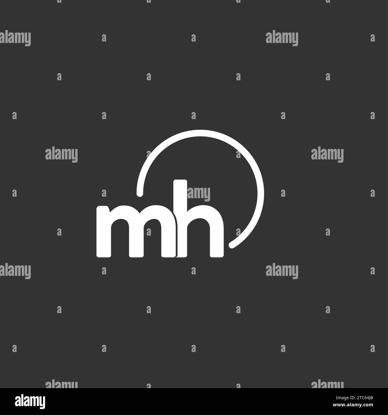 MH initial logo with rounded circle vector graphic Stock Vector Image ...