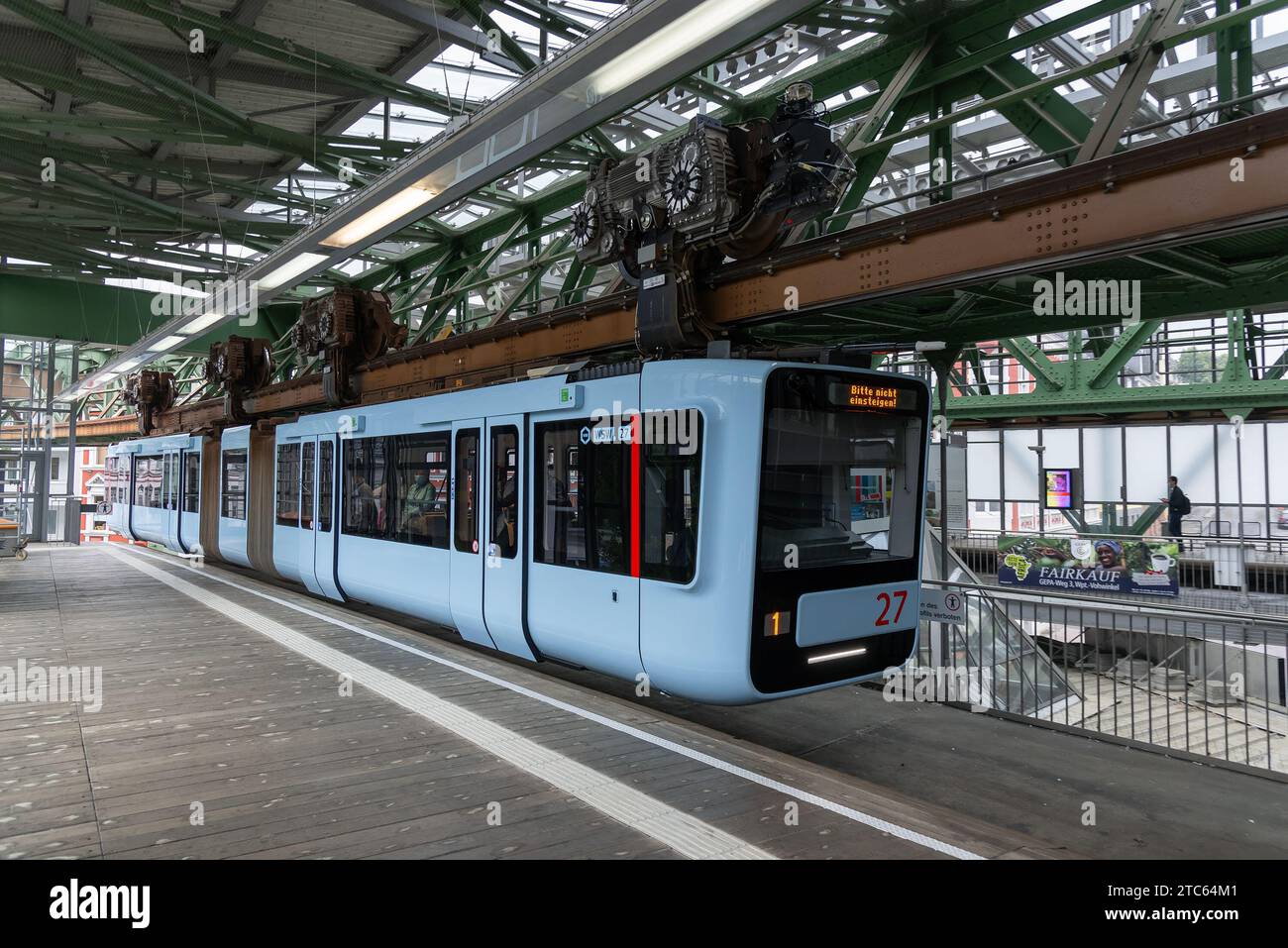 Wuppertal, Germany - Blue Wuppertal suspension railway WSW GTW ...