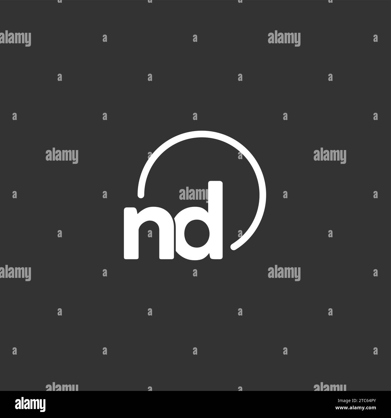 ND initial logo with rounded circle vector graphic Stock Vector Image ...
