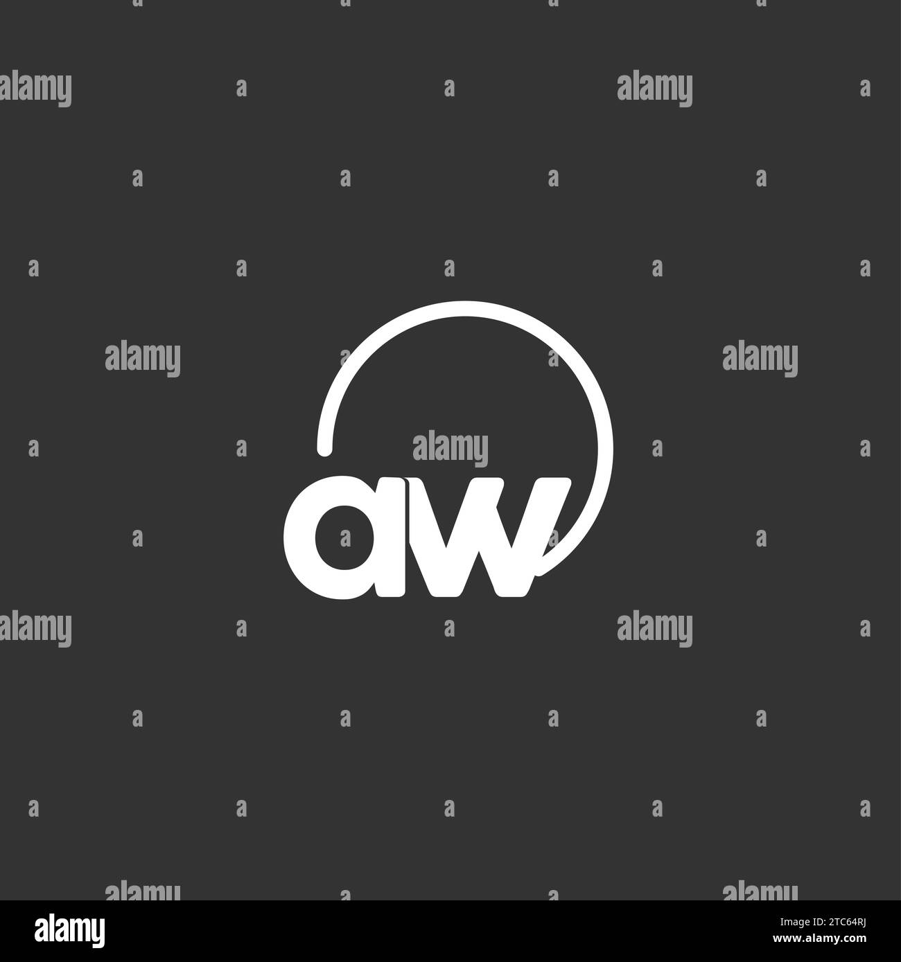 Logo initial letters aw vector vectors hi-res stock photography and ...