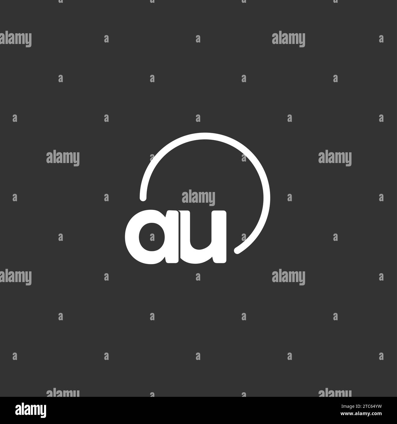 AU initial logo with rounded circle vector graphic Stock Vector Image ...
