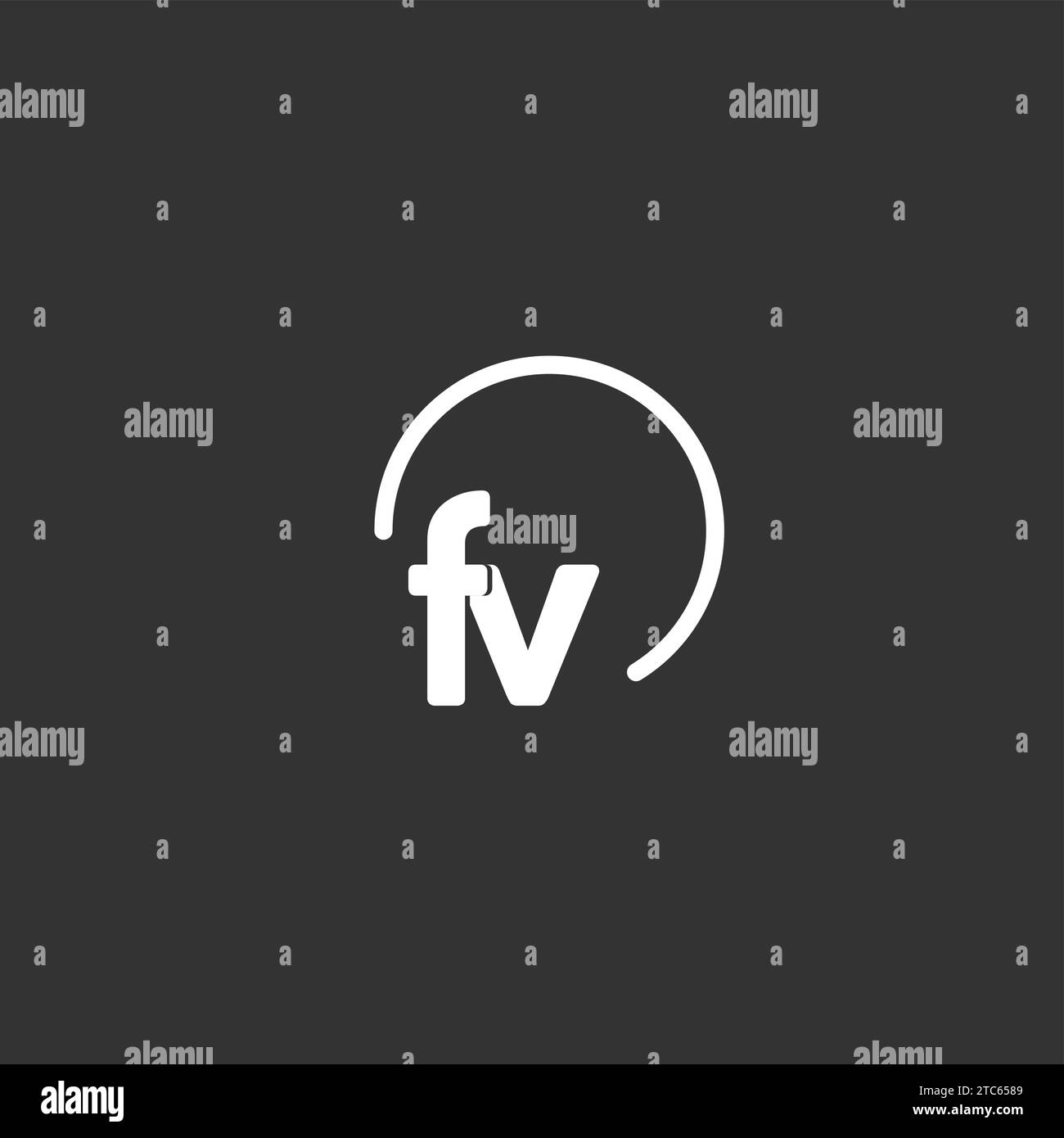 FV initial logo with rounded circle vector graphic Stock Vector Image ...