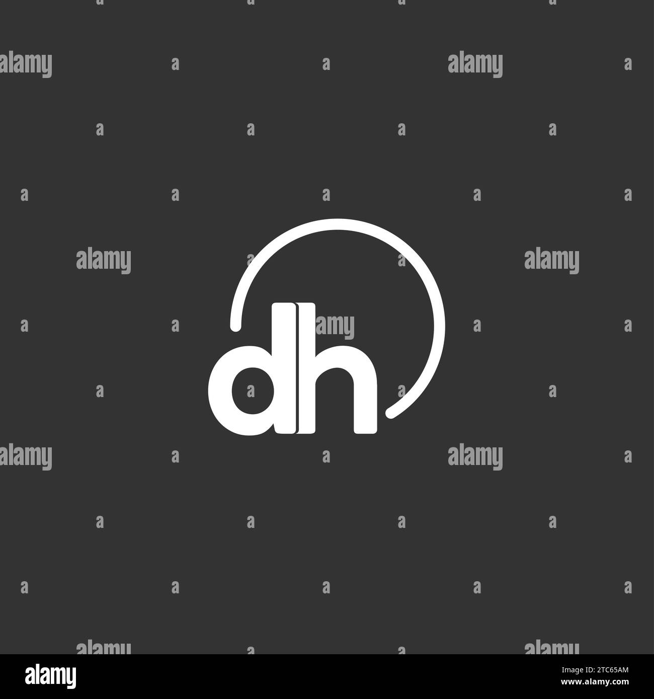 DH initial logo with rounded circle vector graphic Stock Vector Image ...