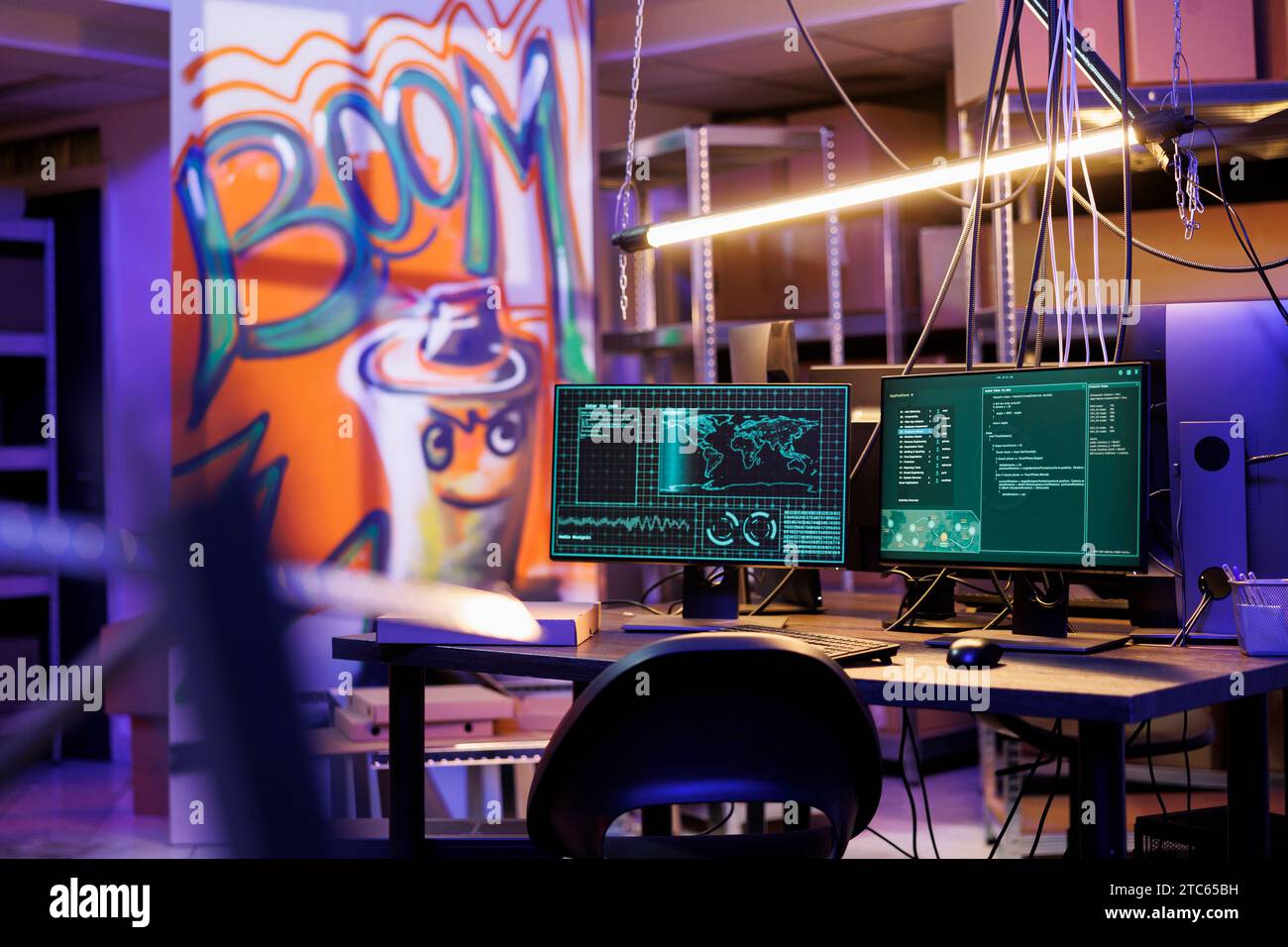 Multiple computer screens crime hi-res stock photography and images - Alamy