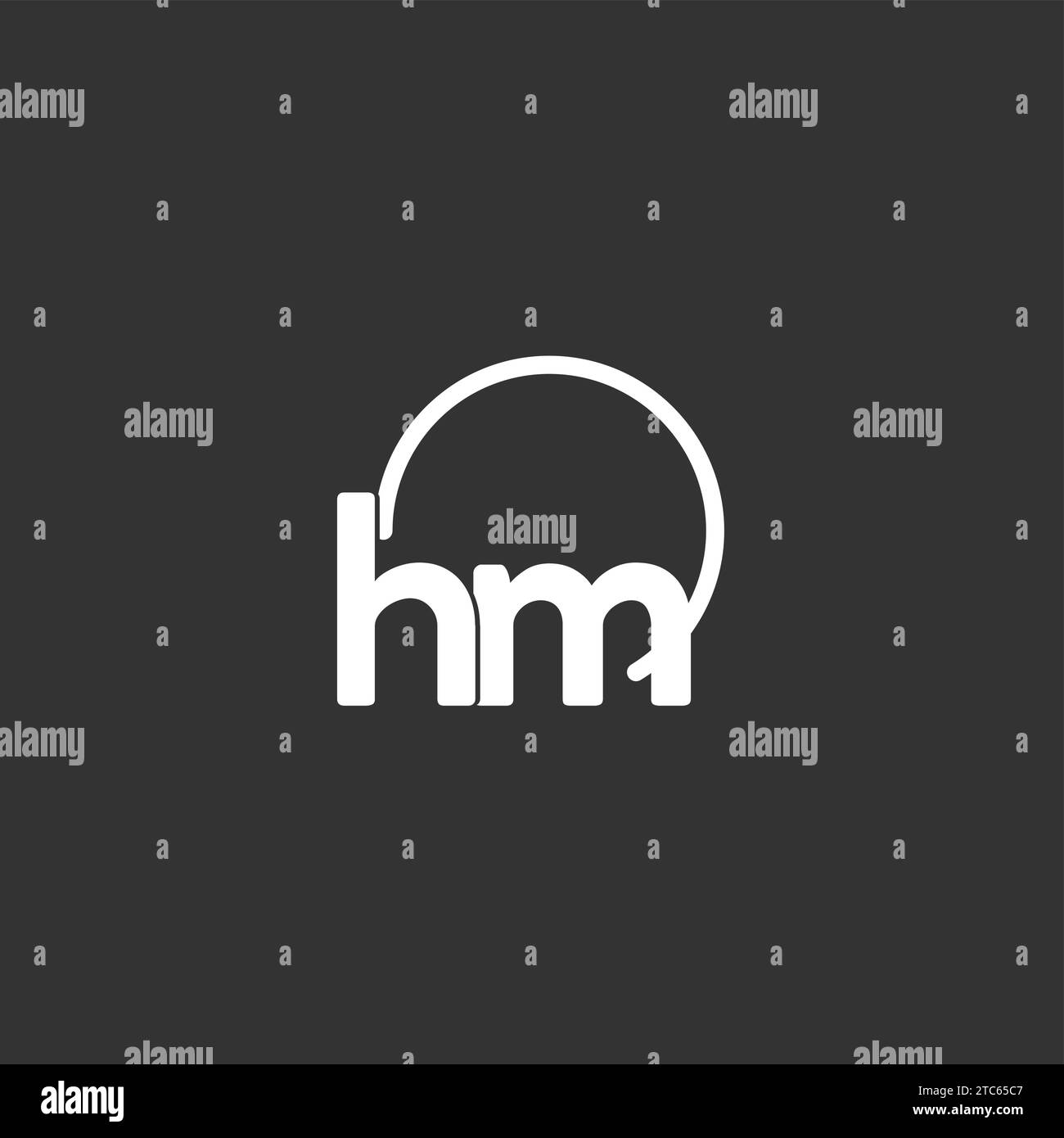 HM initial logo with rounded circle vector graphic Stock Vector Image ...