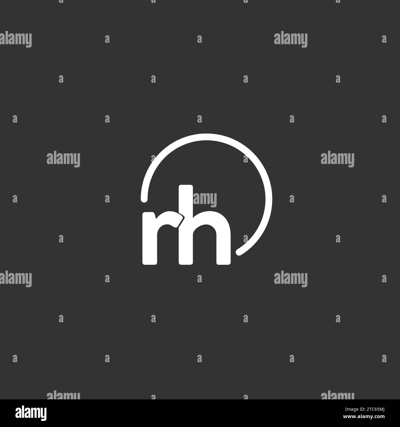RH initial logo with rounded circle vector graphic Stock Vector Image ...
