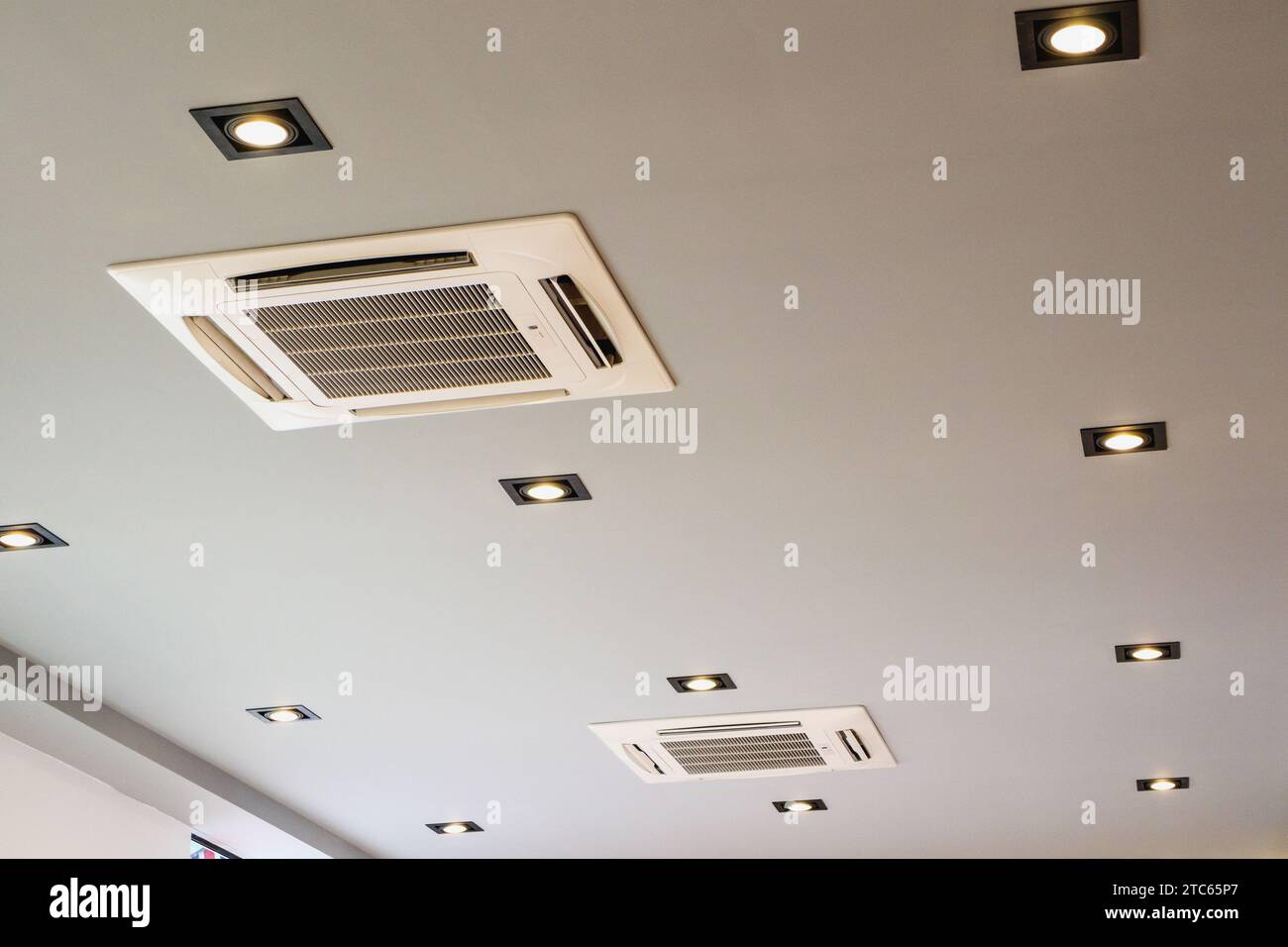 Modern ceiling mounted cassette type air conditioning system Stock ...