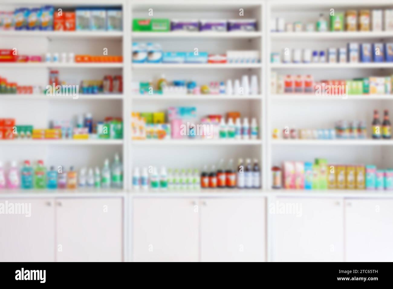 Pharmacy drugstore blur abstract backbround with medicine and ...