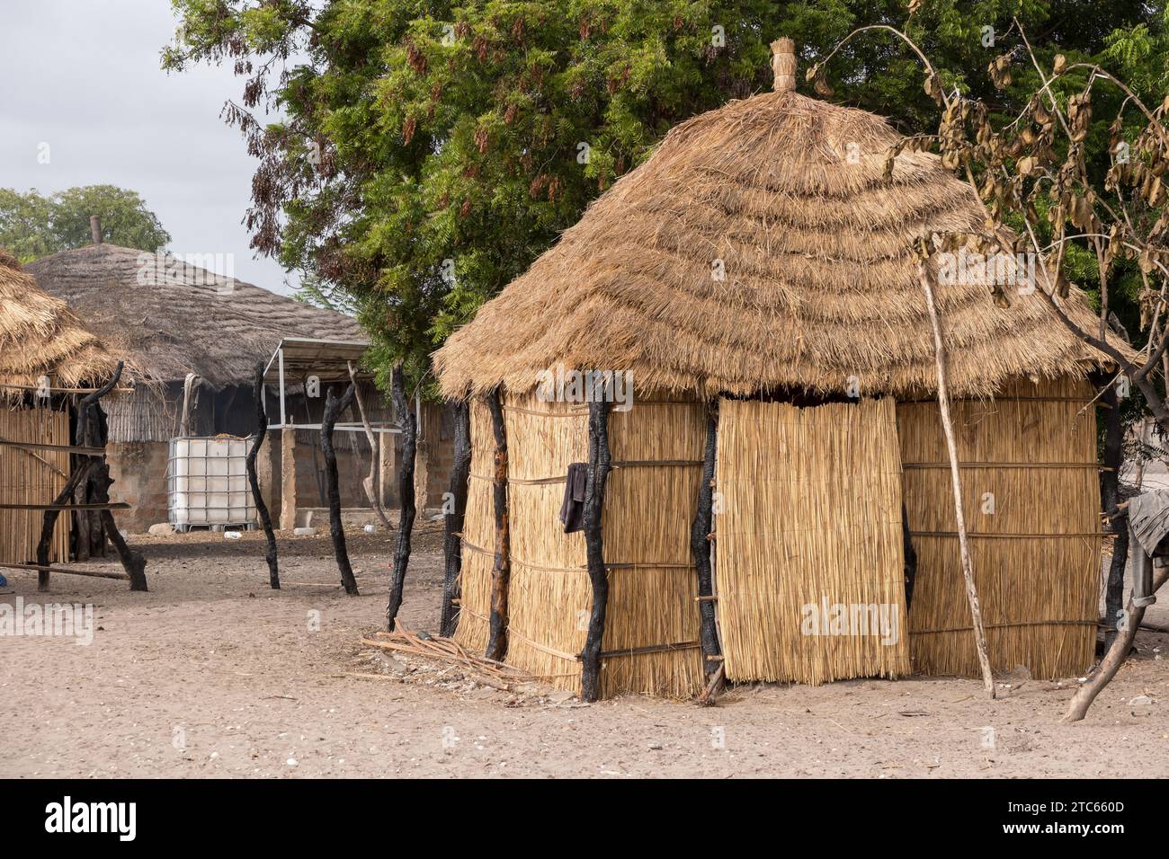 Homes inside the town of Sipo in the delta of the Sine and Saloum ...