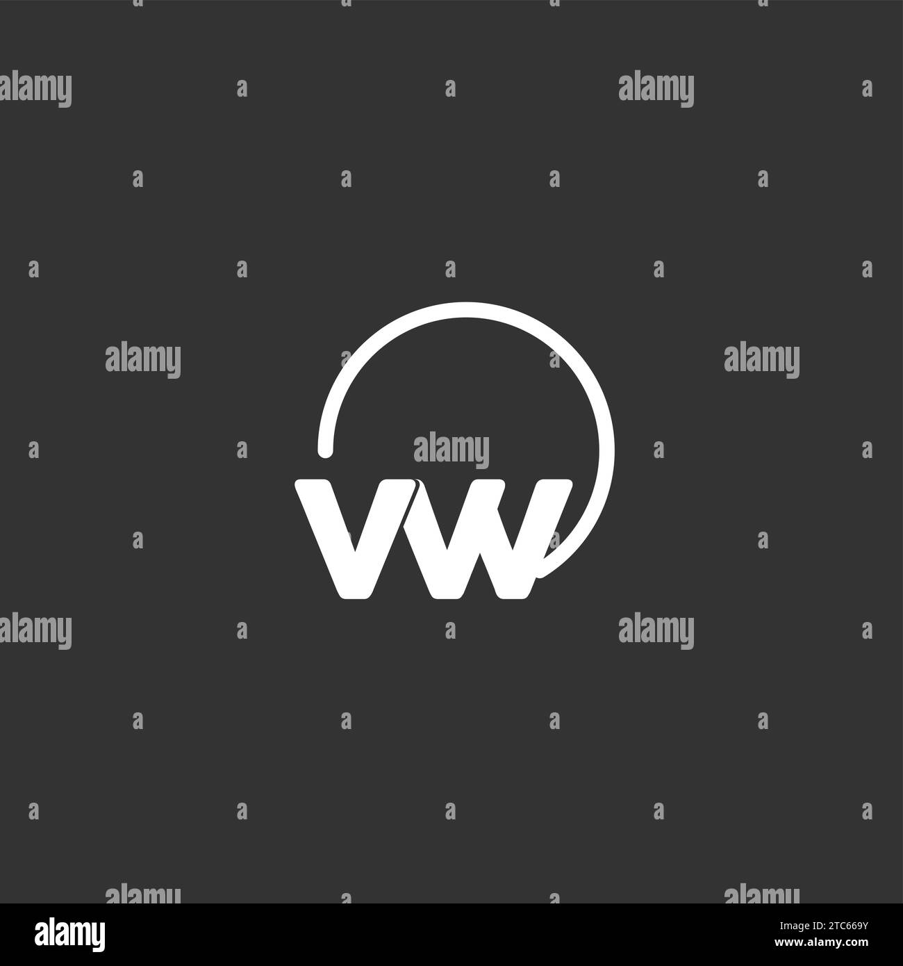 VW initial logo with rounded circle vector graphic Stock Vector Image ...
