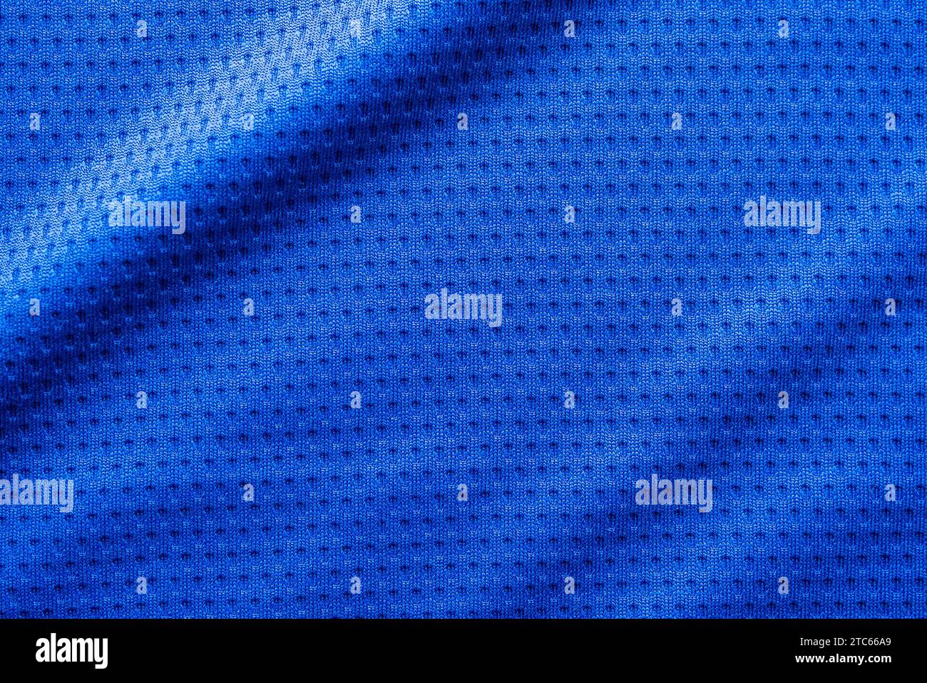 Blue color fabric sport clothing football jersey with air mesh texture ...