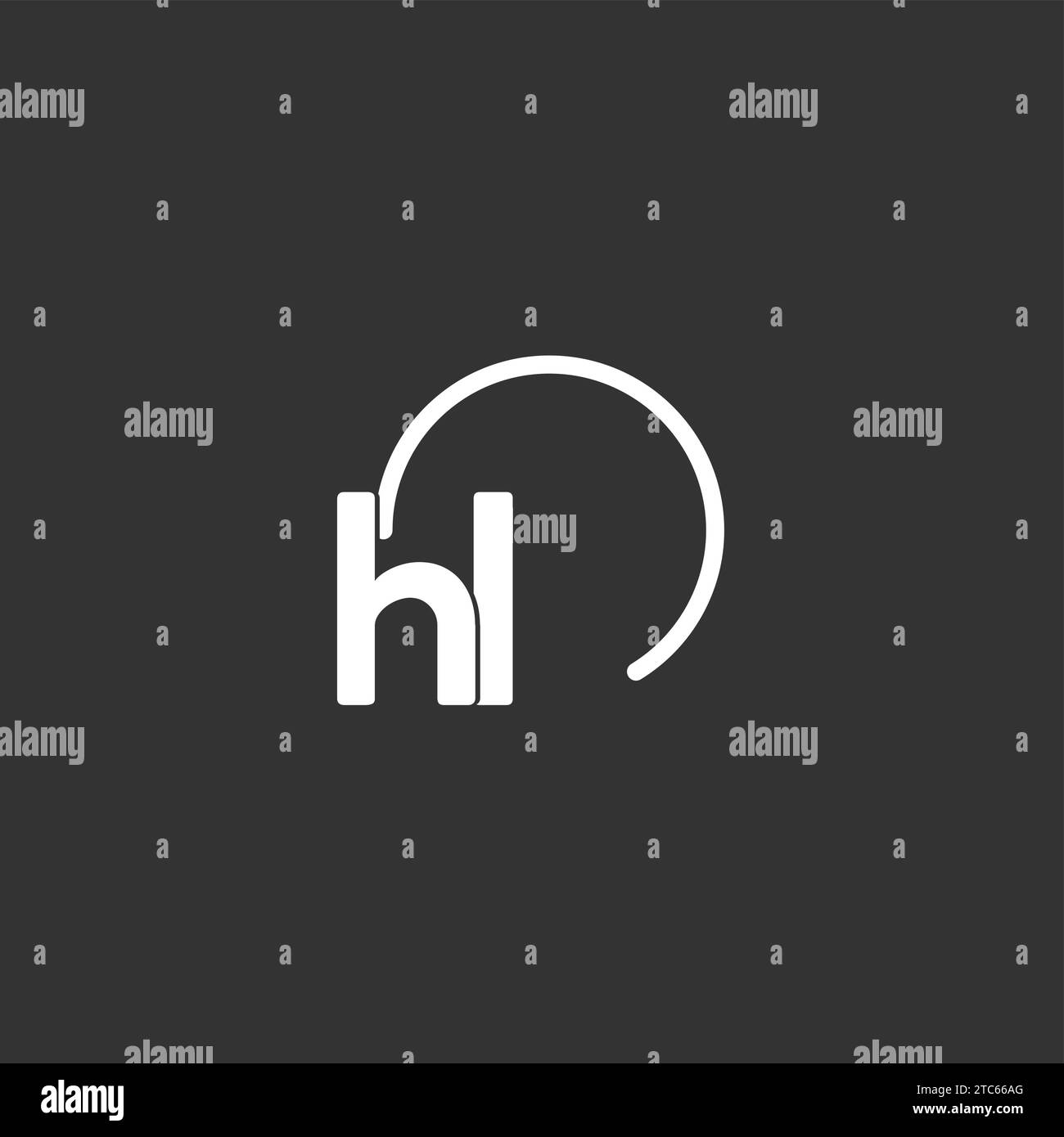 HL initial logo with rounded circle vector graphic Stock Vector Image ...