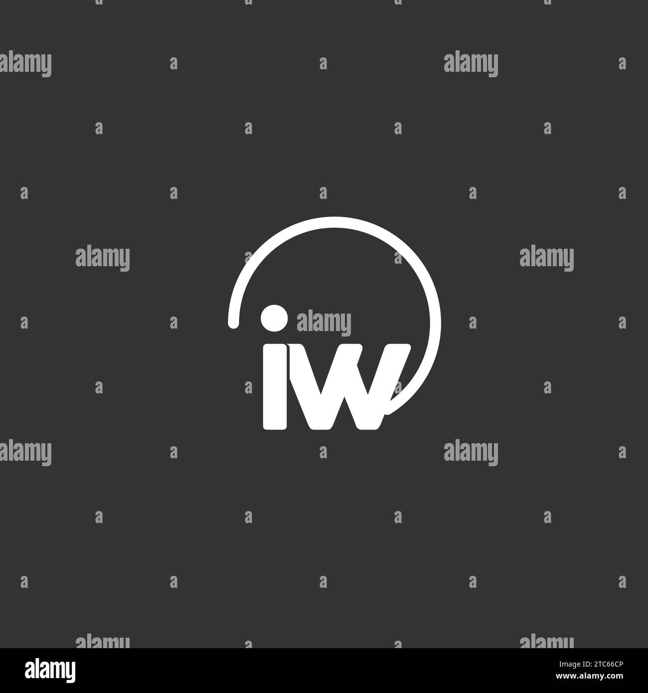 IW initial logo with rounded circle vector graphic Stock Vector Image ...