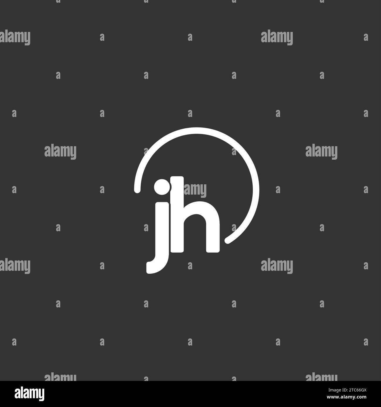 JH initial logo with rounded circle vector graphic Stock Vector Image ...