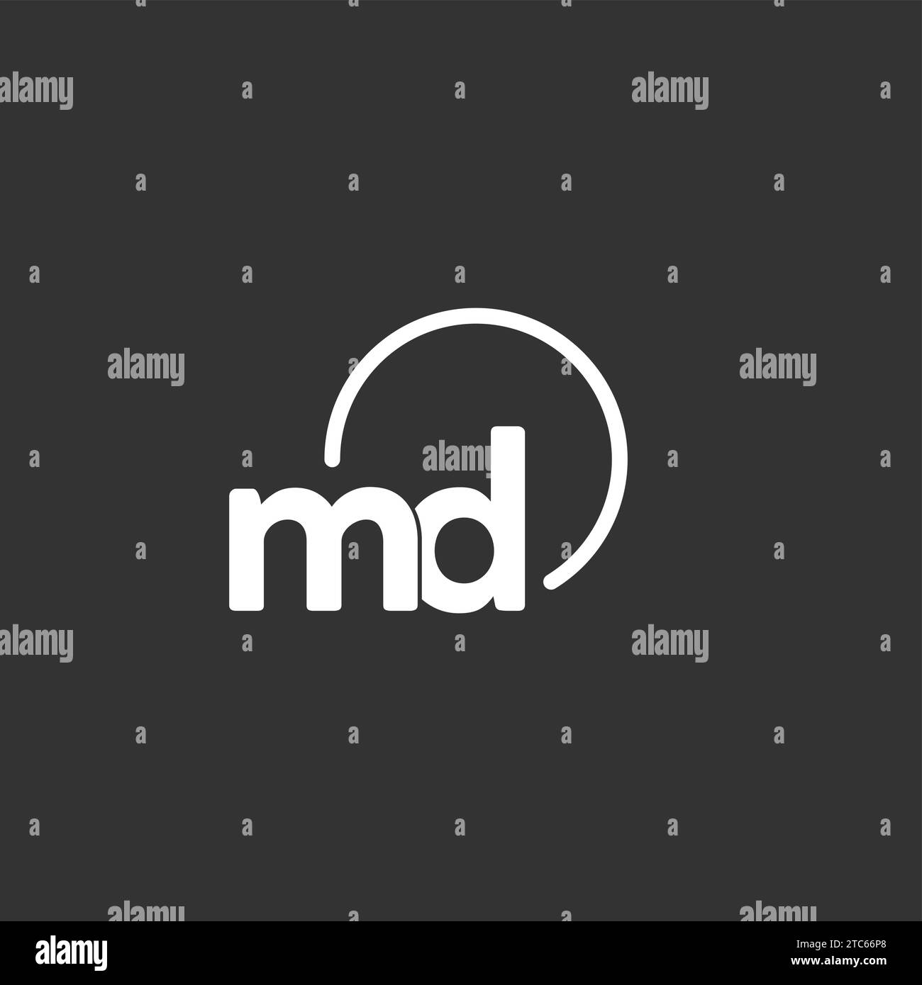 MD initial logo with rounded circle vector graphic Stock Vector Image ...