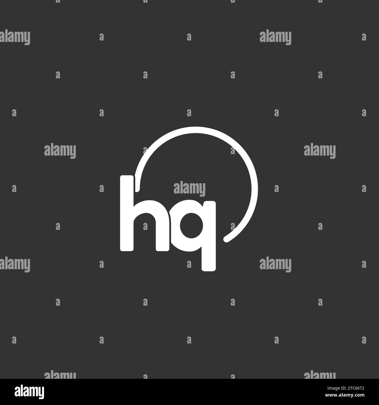 HQ initial logo with rounded circle vector graphic Stock Vector Image ...