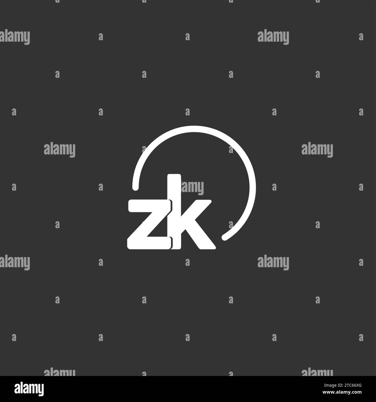 ZK initial logo with rounded circle vector graphic Stock Vector Image ...