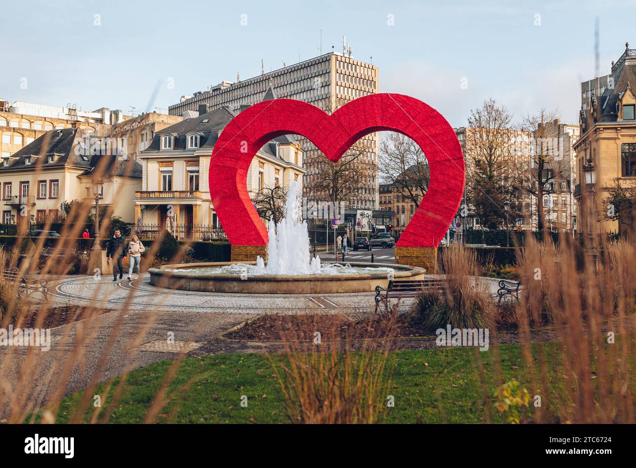 Luxembourg City, 01 December 2023 : The big red heart shape ...