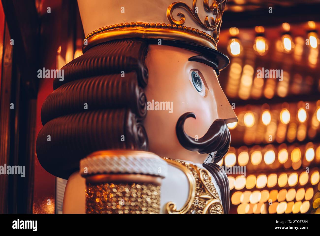 Luxembourg City, 01 December 2023 : The nutcracker statue close up at ...