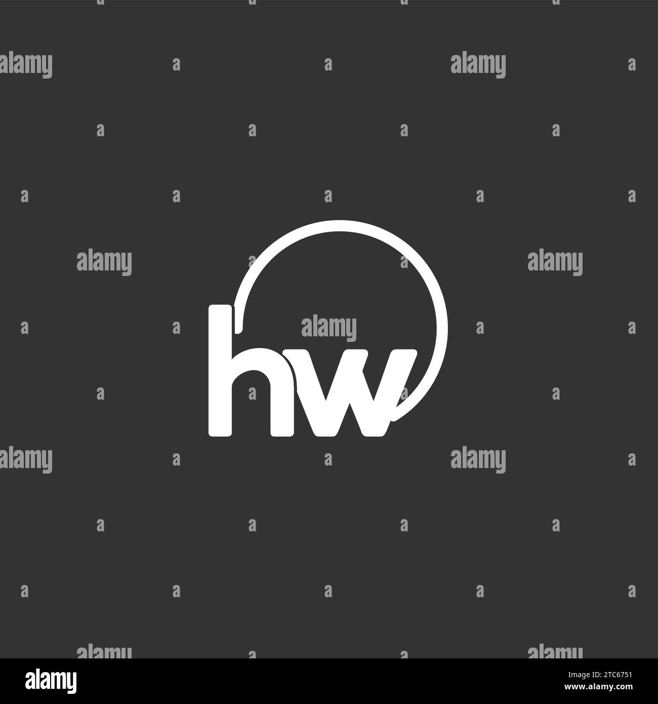 HW initial logo with rounded circle vector graphic Stock Vector Image ...