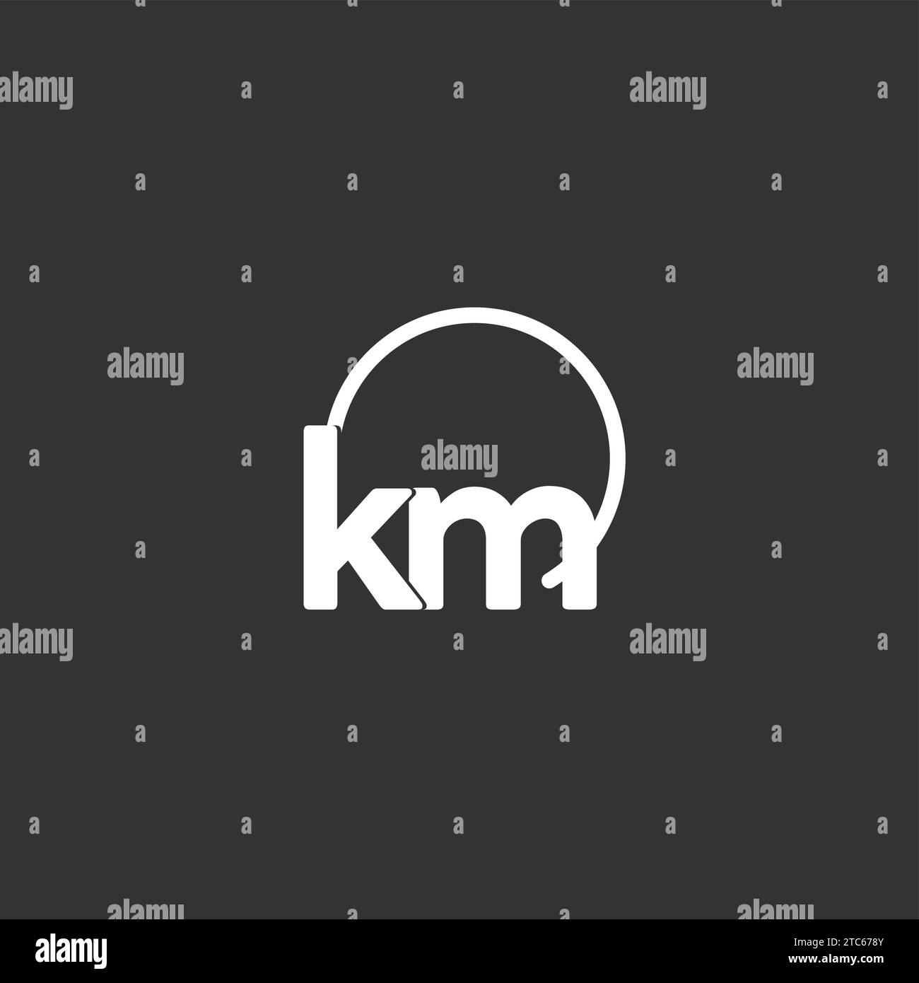 KM initial logo with rounded circle vector graphic Stock Vector Image ...