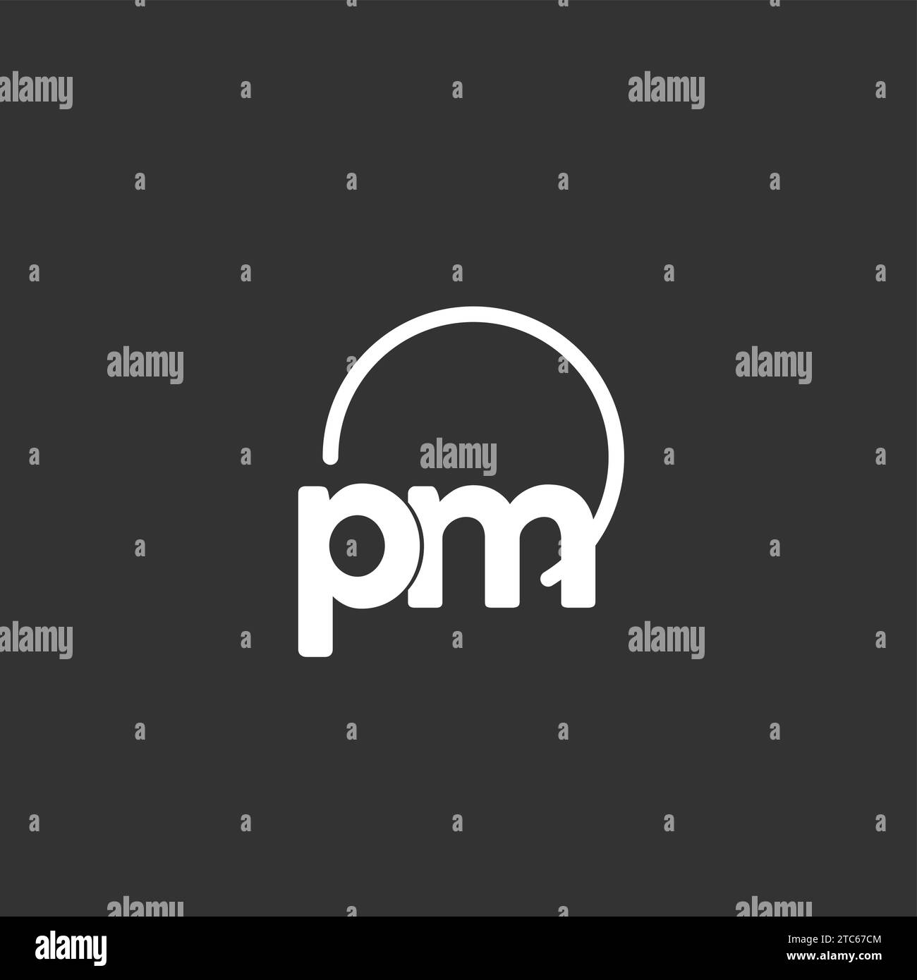 PM initial logo with rounded circle vector graphic Stock Vector Image ...