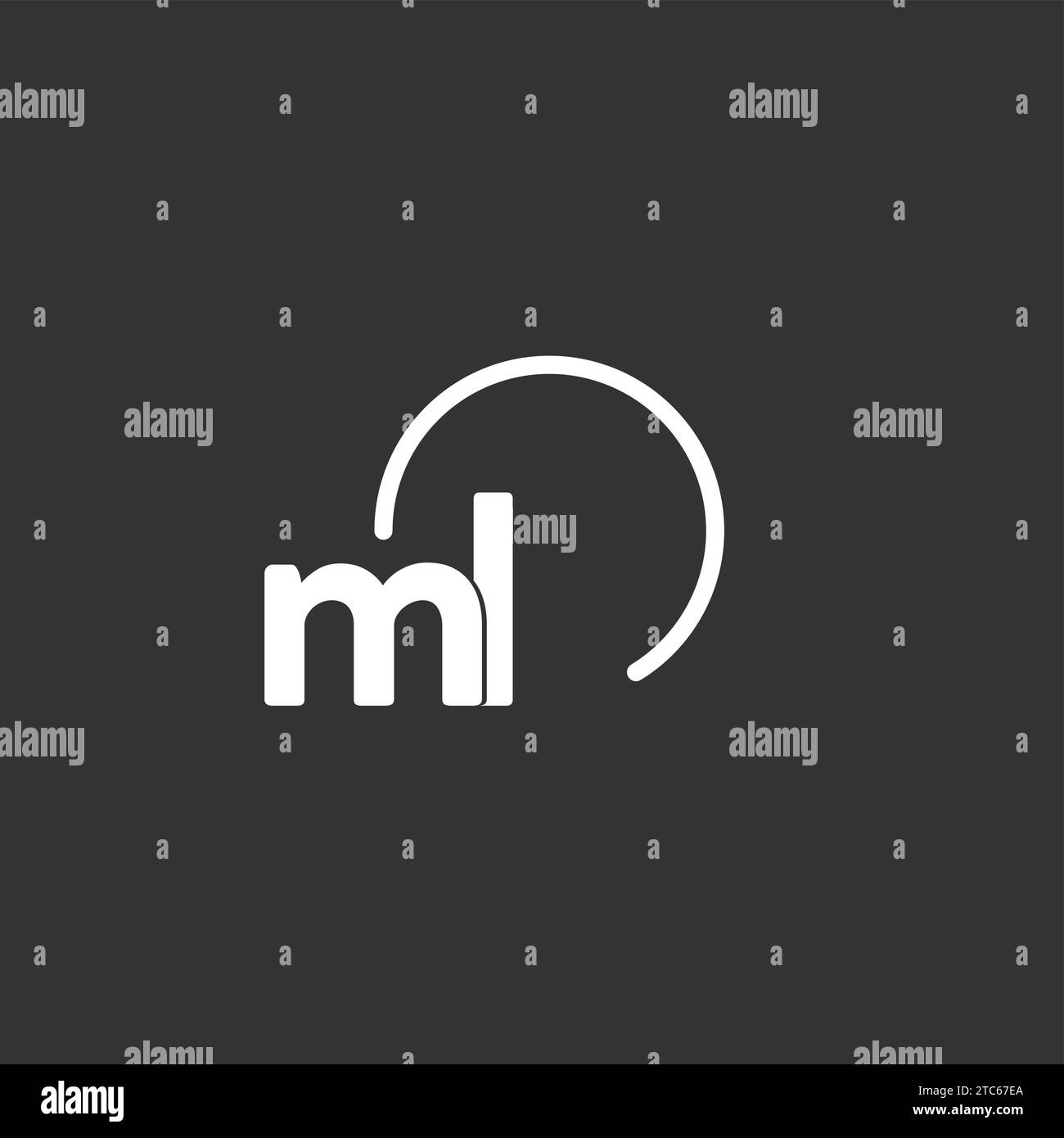 ML initial logo with rounded circle vector graphic Stock Vector Image ...