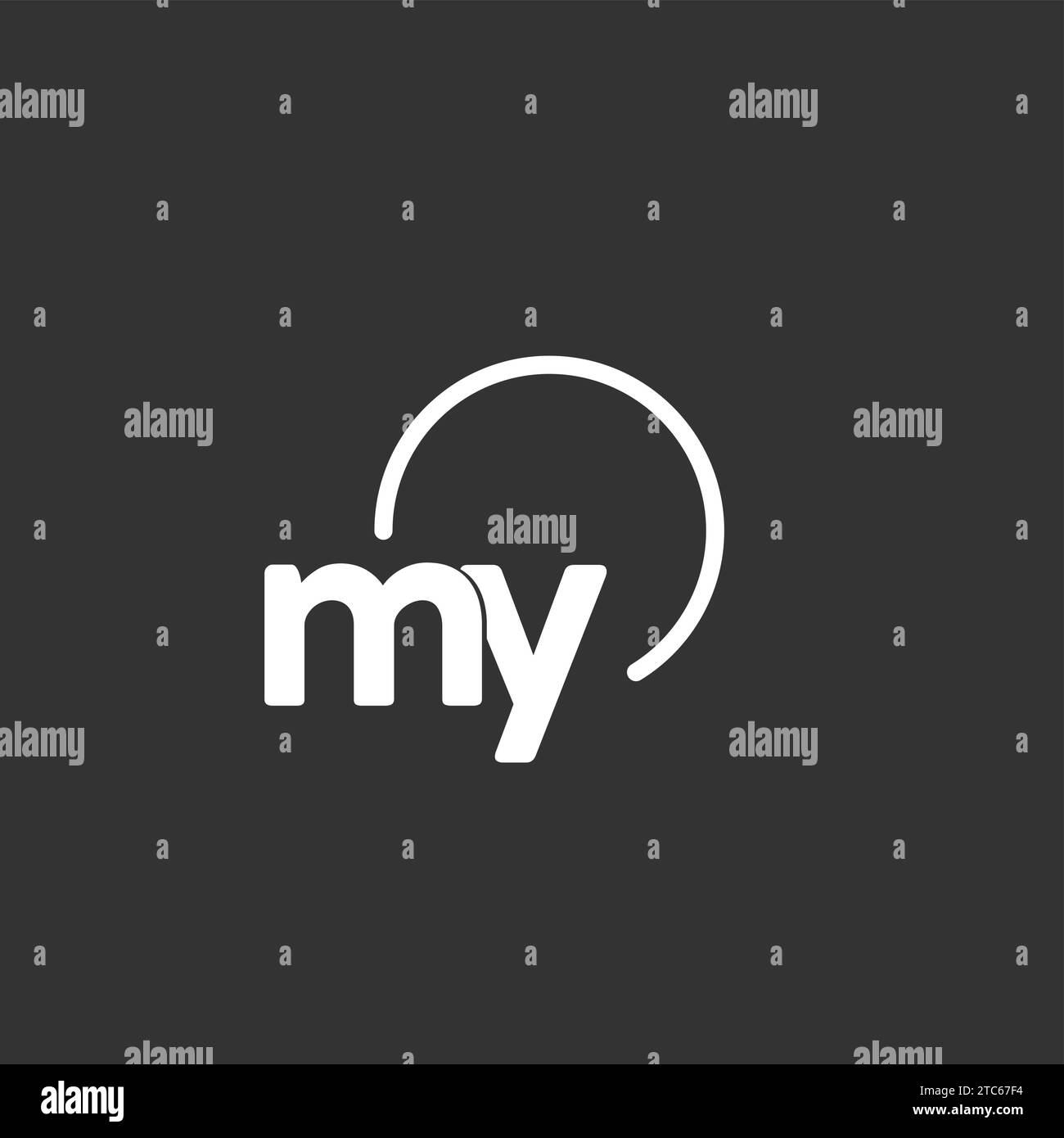 MY initial logo with rounded circle vector graphic Stock Vector Image ...