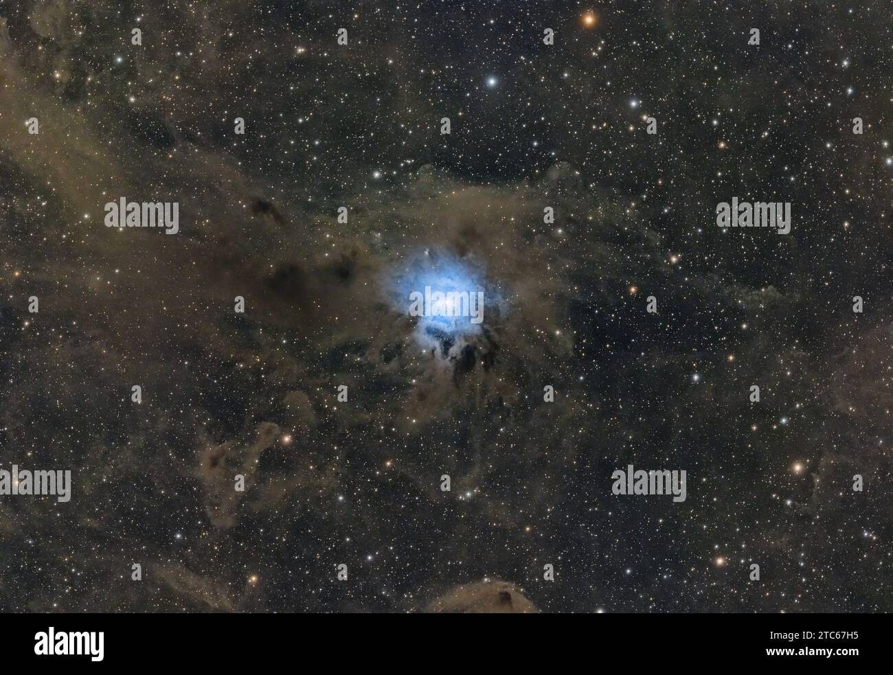 The Iris Nebula. True colour image of this reflection nebula with ...