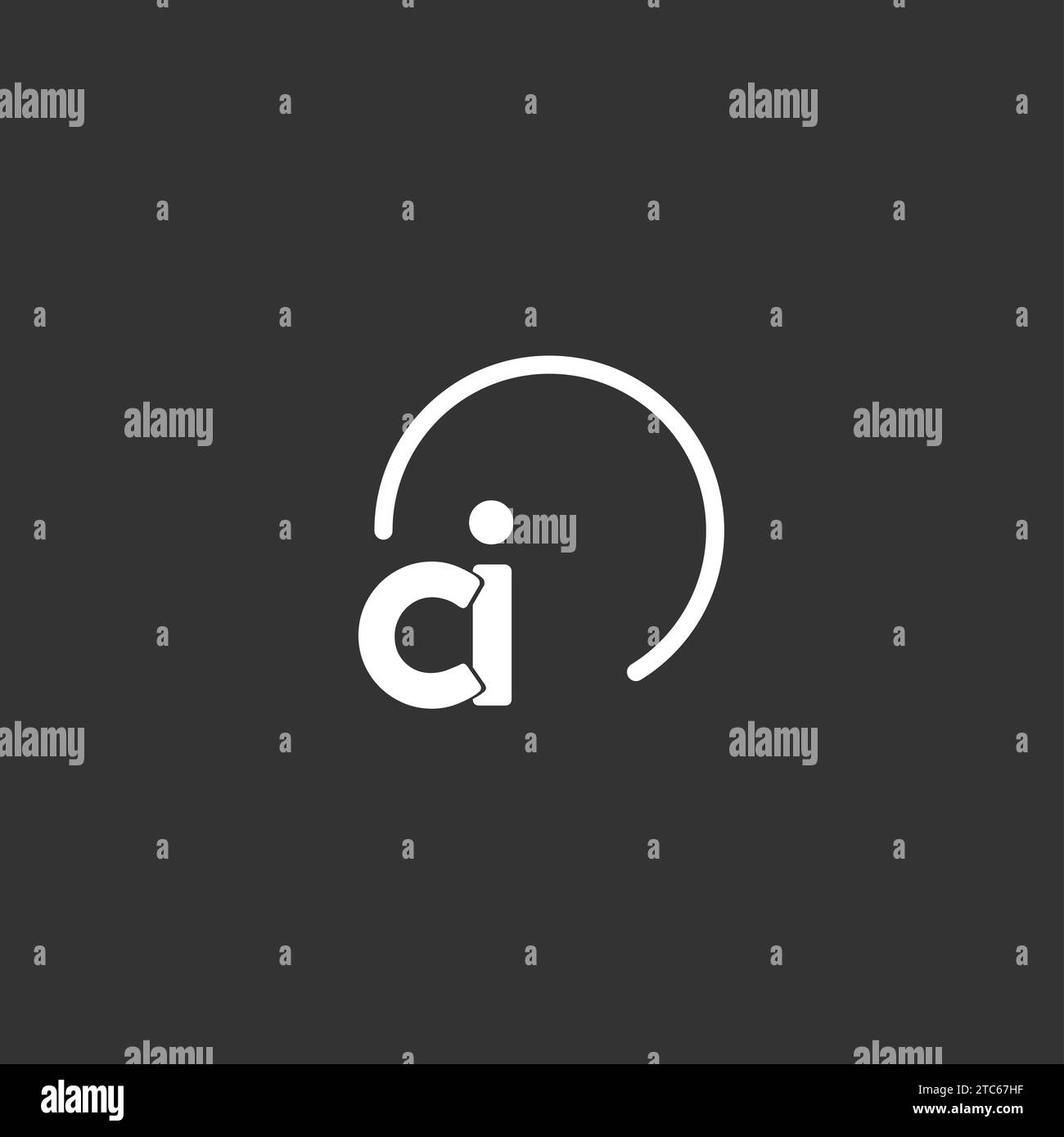 CI initial logo with rounded circle vector graphic Stock Vector Image ...