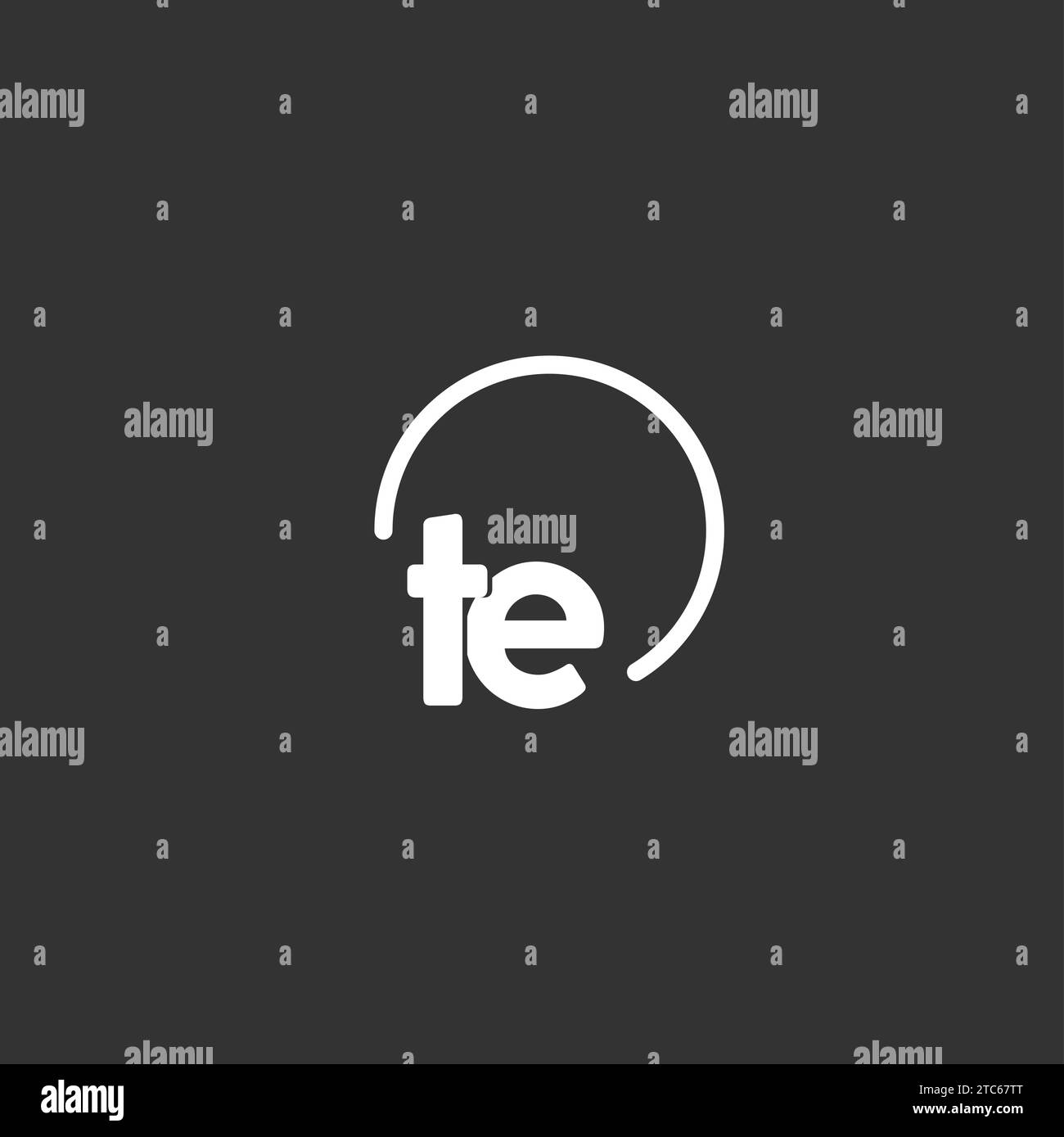 TE initial logo with rounded circle vector graphic Stock Vector Image ...
