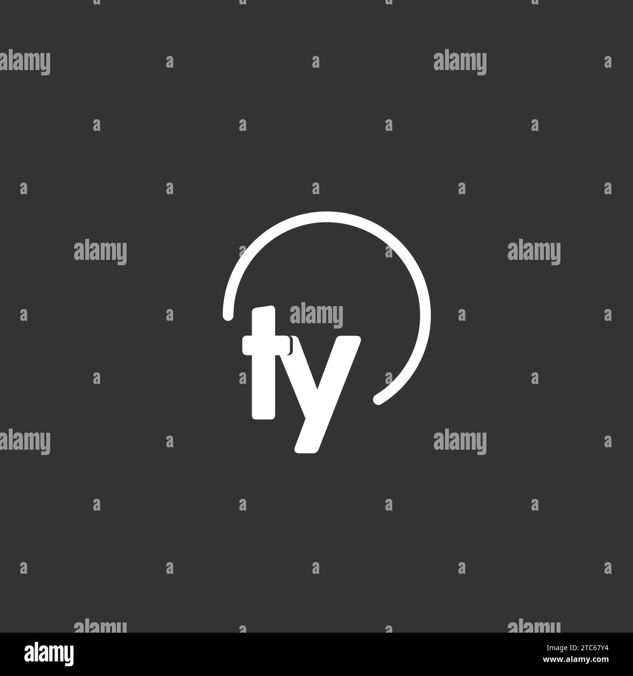 TY initial logo with rounded circle vector graphic Stock Vector Image ...