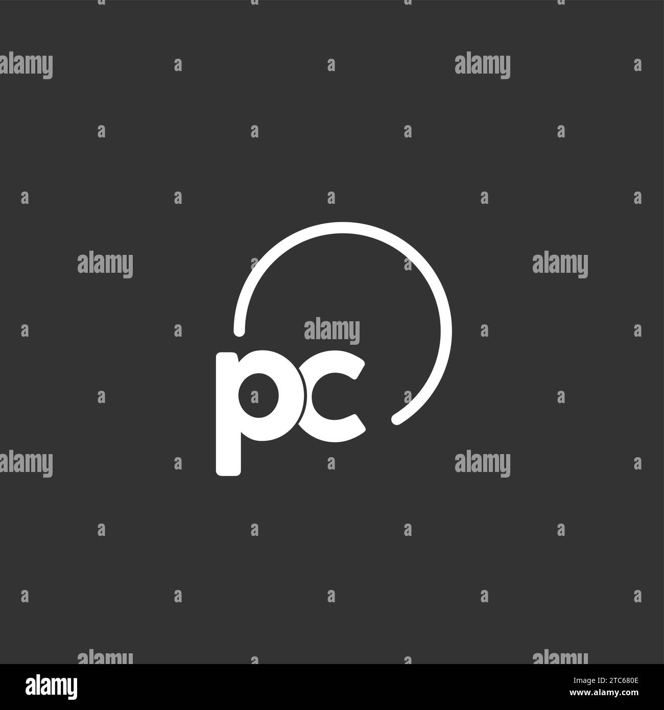 PC initial logo with rounded circle vector graphic Stock Vector Image ...