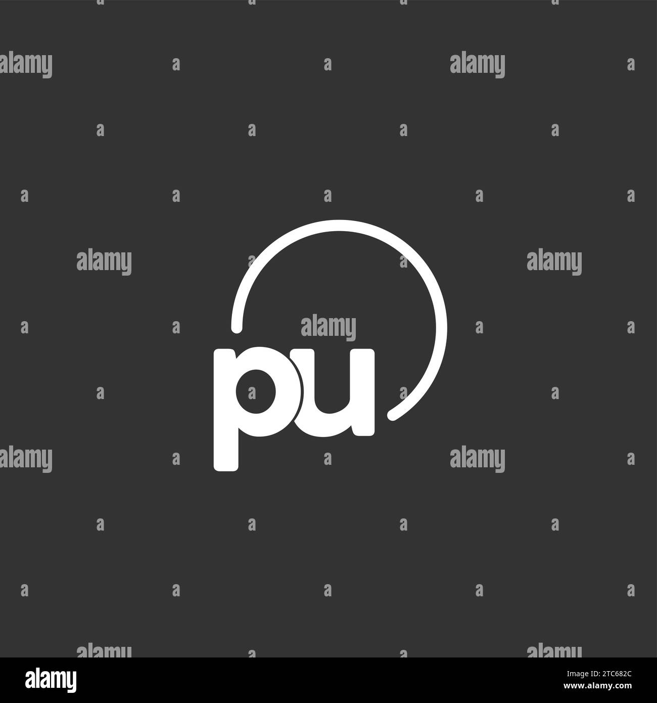 PU initial logo with rounded circle vector graphic Stock Vector Image ...