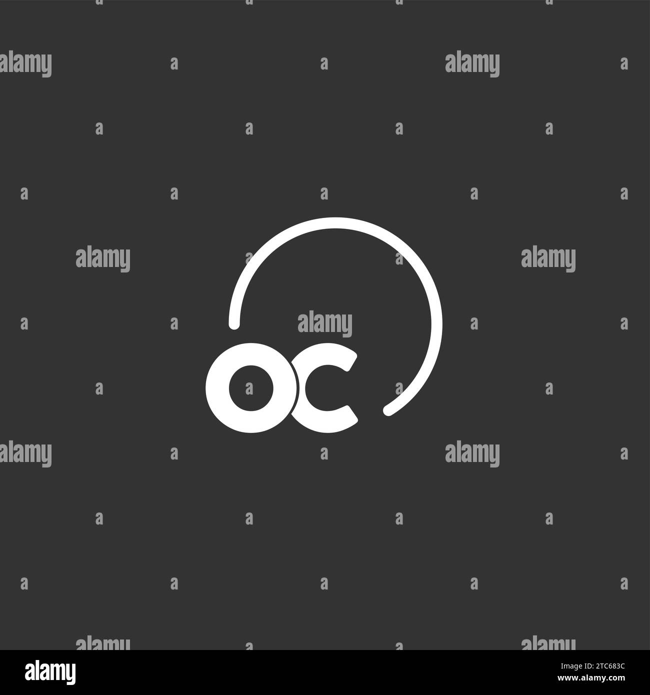 OC initial logo with rounded circle vector graphic Stock Vector Image ...