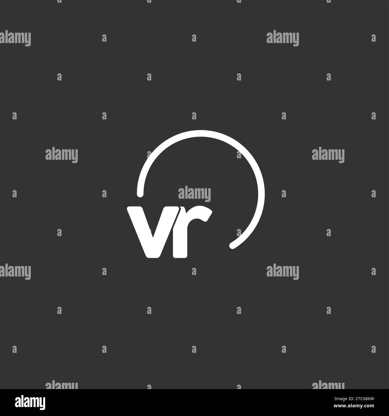 VR initial logo with rounded circle vector graphic Stock Vector Image ...