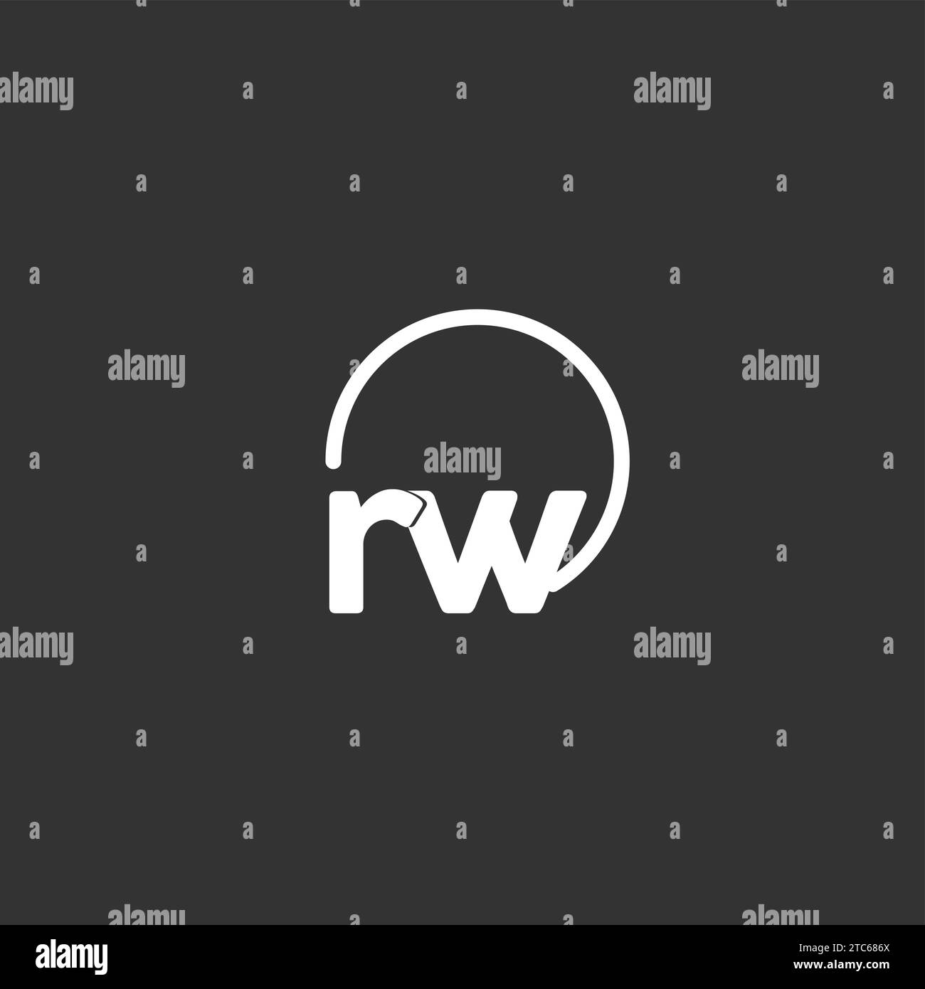 RW initial logo with rounded circle vector graphic Stock Vector Image ...