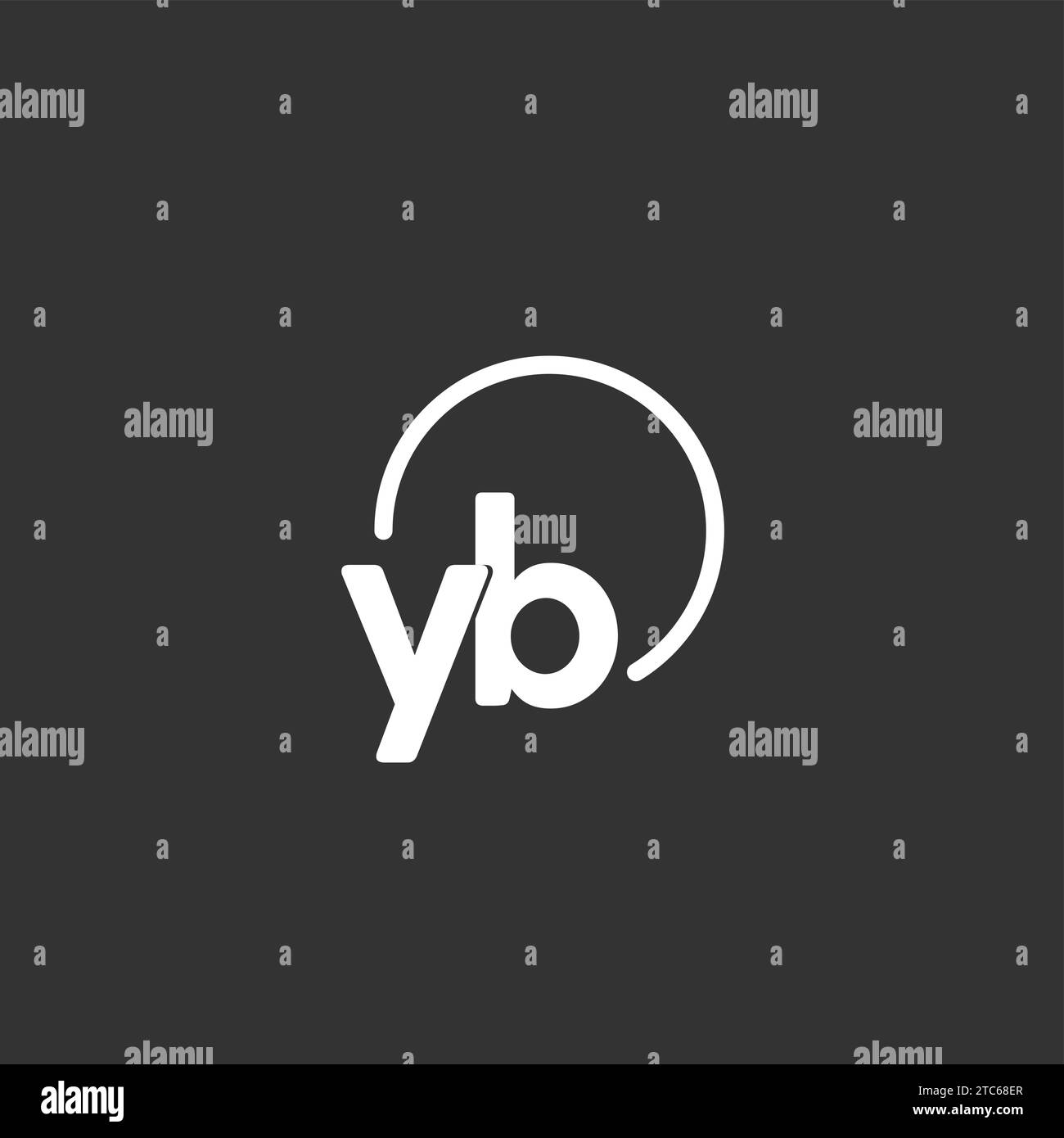 YB initial logo with rounded circle vector graphic Stock Vector Image ...