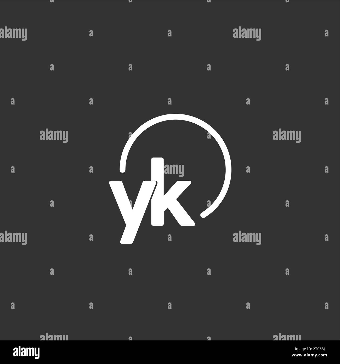 Yk Initial Logo With Rounded Circle Vector Graphic Stock Vector Image